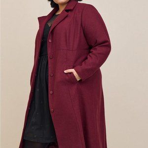 torrid | Jackets & Coats | Torrid Trench Coat 4x Burgundy Wool Blend ...